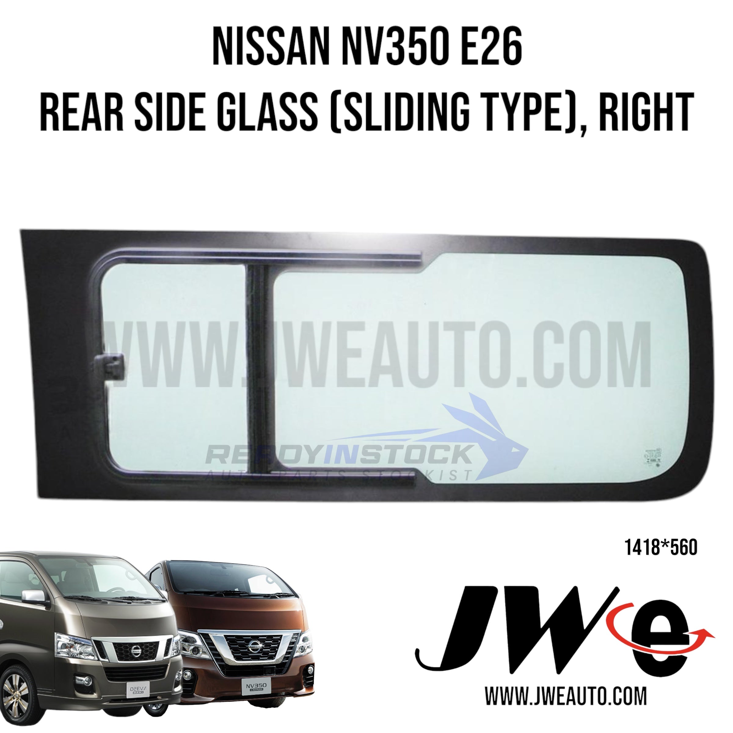 REAR SIDE GLASS WITH SLIDING WINDOW RIGHT NISSAN URVAN NV350 E26 ...